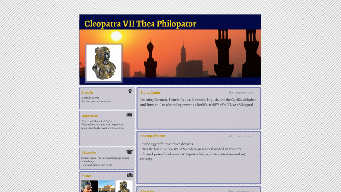 Cleopatra VII Thea Philopator by E D on Prezi