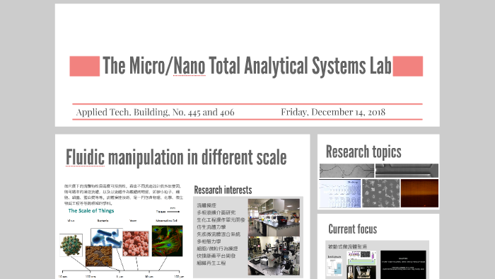 The Micro/Nano Total Analytical Systems Lab by Ya-Yu Chiang on Prezi