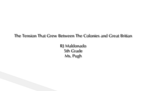 Tension That Grew Between The Colonies And Great Britain by Amy ...