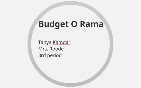 Budget O Rama by Tanya Kamdar on Prezi