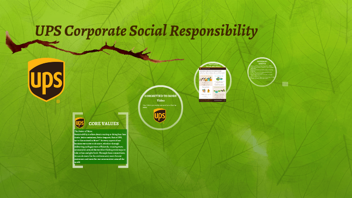 UPS Corporate Social Responsibility by Anjanette Maraya-Ramey on Prezi