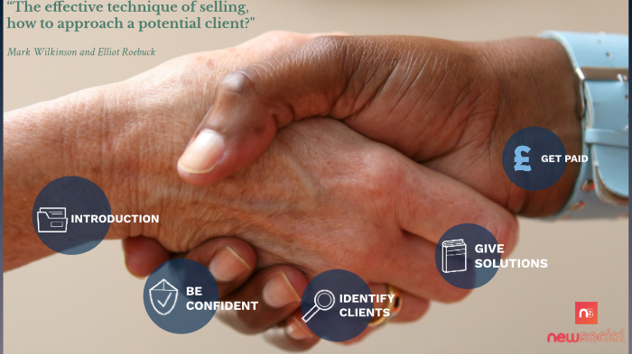 “The effective technique of selling, how to approach a potential client ...