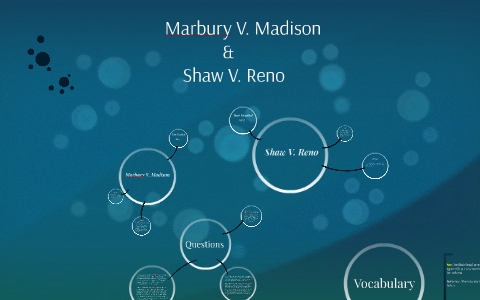 Marbury V Madison & Shaw V Reno by fatima boumelhem on Prezi
