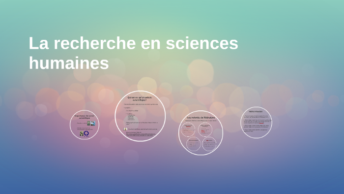 Cours 1: La recherche en sciences humaines by Marie-Eve Roussel on Prezi