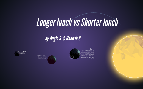 Longer lunch vs Shorter lunch by Hannah Gibson on Prezi
