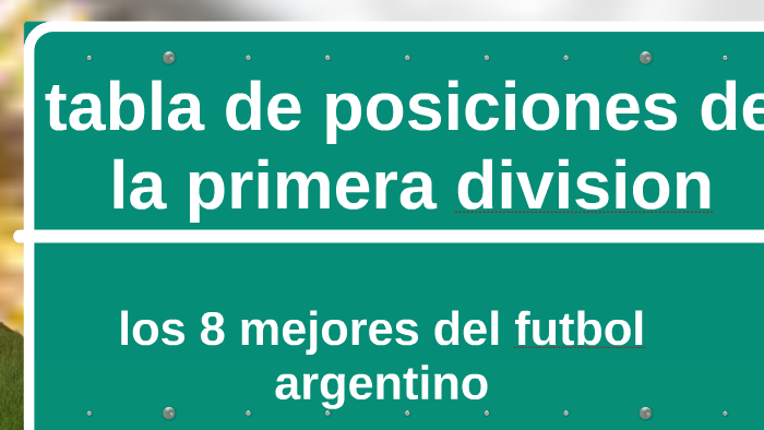 tabla de posiciones de la primera division by mateo y alan sonderegger ...