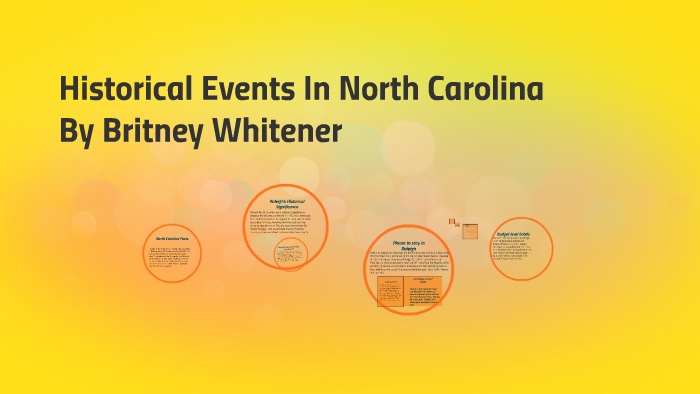 Historical Events In North Carolina by brittani whitener
