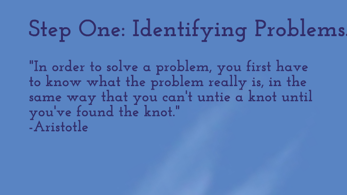 Step One of the Problem Solving Process: Identifying Problems by Eric ...
