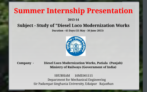 Summer Training Presentation by SHUBHAM SINGH on Prezi