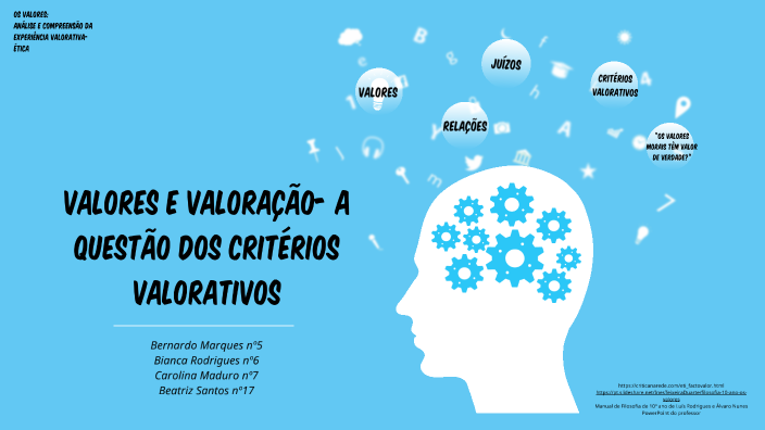 Valores e valoração- a questão dos critérios valorativos by Bianca ...