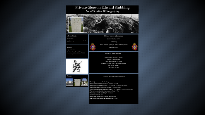 Private Gleeson Edward Stubbing by Adrian Olechowski on Prezi