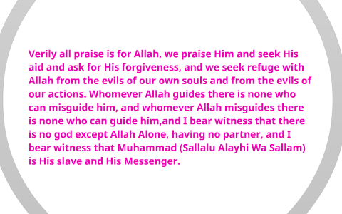 Verily all praise is for Allah, we praise Him and seek His a by ...