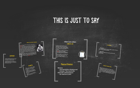 THIS IS JUST TO SAY by on Prezi