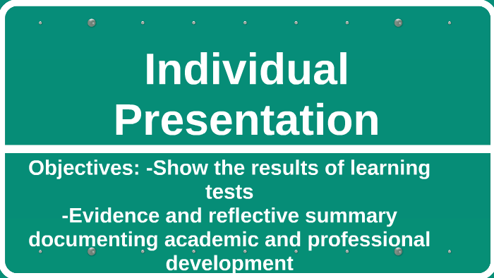 Individual Presentation by James Stone