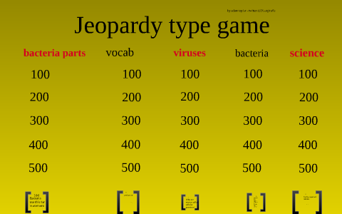 Bacteria and viruses review jeopardy by Jessica Bevins on Prezi