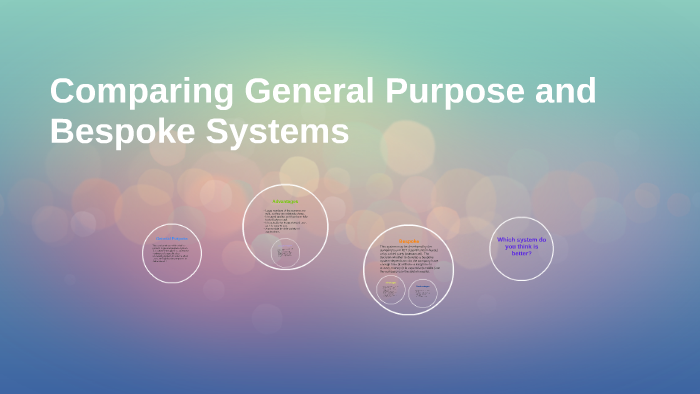 Comparing General Purpose and Bespoke Systems by Mairead Trainor on Prezi