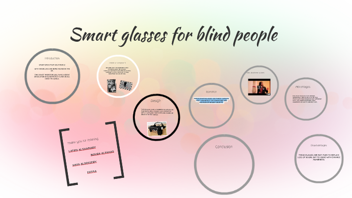 Smart glasses for blind people by Noura Alfahad