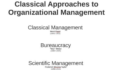 Classical Approaches to Organizational Management - Machine Metaphor ...