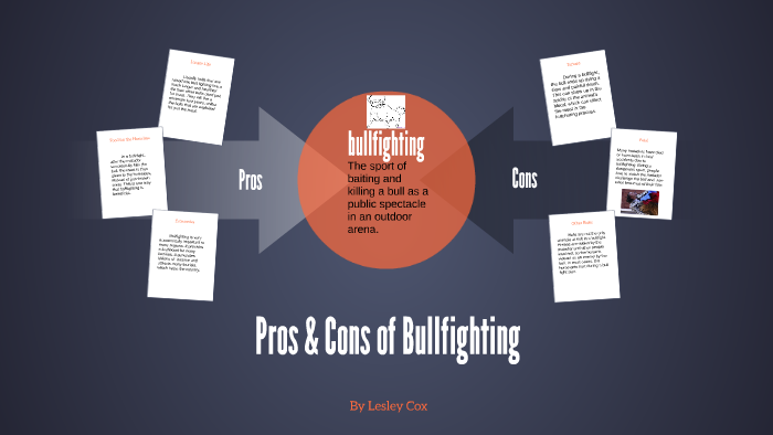 Pros & Cons of Bullfighting by Lesley Cox on Prezi