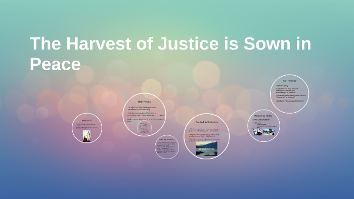 The Harvest of Justice is Sown in Peace by Abby Rizzo on Prezi