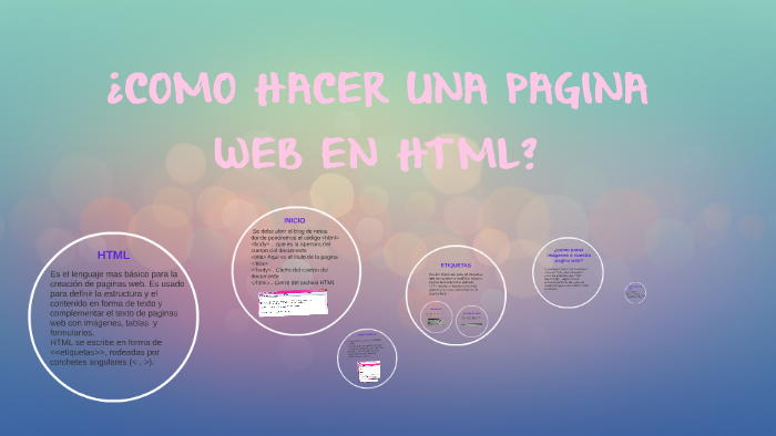 ¿COMO HACER UNA PAGINA WEB EN HTML? by Viviana Lopez Olarte on Prezi