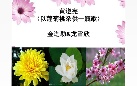 黄遵宪 《以莲，菊，桃杂供一瓶歌》 by Caleb Chin Jia Le on Prezi