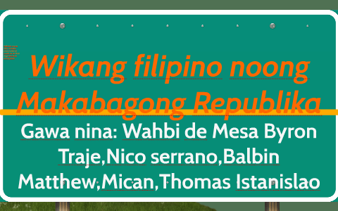 Wikang Filipino by Wahbi de Mesa on Prezi