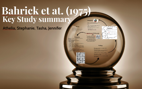 Bahrick et al study by Natasha Hardee on Prezi