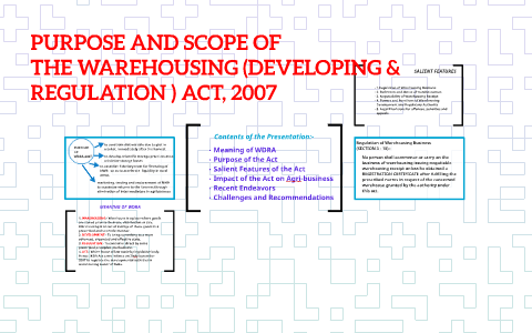 Purpose and Scope of The Warehousing (Developing & Regulatio by varsha ...