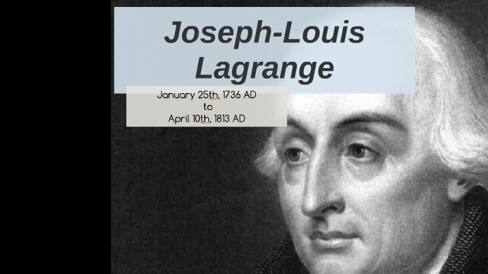 Joseph-Louis Lagrange by sarah miller