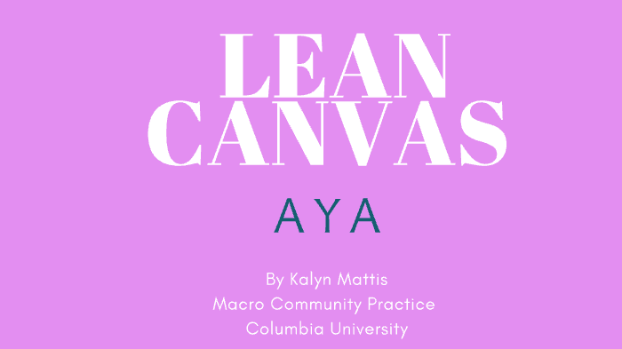 AYA- Lean Canvas by Kalyn Mattis on Prezi