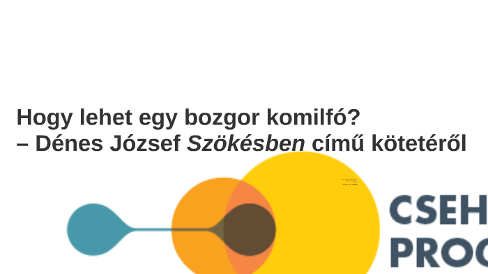 Hogy lehet egy bozgor komilfó? – Dénes József Szökésben című by Norbert ...