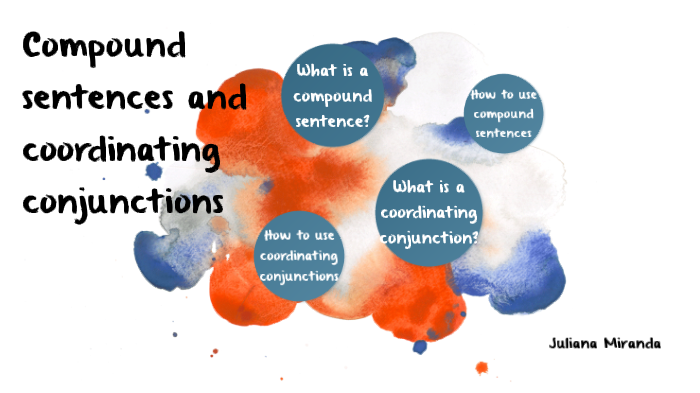 Compound sentences and coordinating conjunctions by juliana Miranda on ...