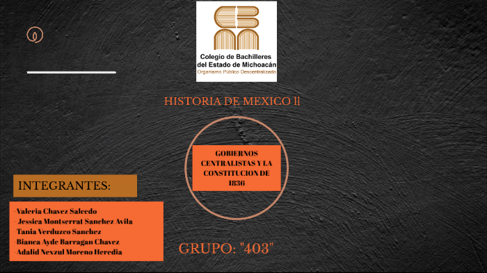 Gobiernos centralistas y la constitucion de 1836 by Adalid Moreno on Prezi
