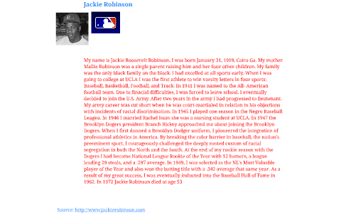 Jackie Robinson by JORDAN FULTZ on Prezi