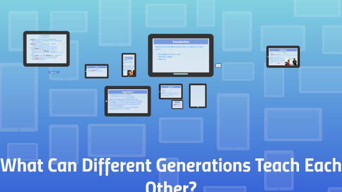 What can different generations teach each other? by Lindi Wang