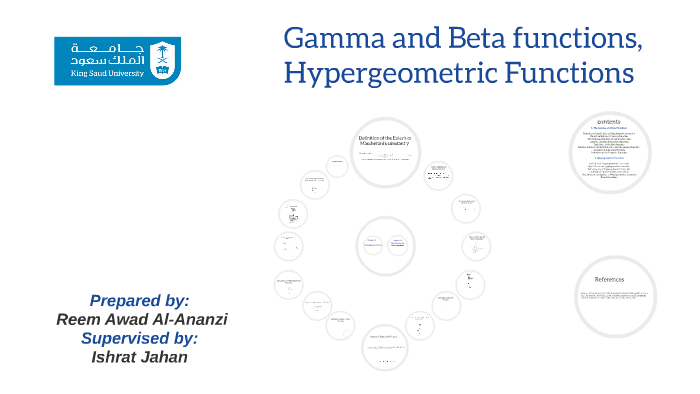 Gamma and Beta functions, Hypergeometric Functions by maha ALanazi on Prezi