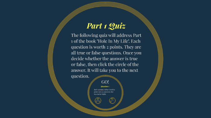 Hole in my Life: Part 1 Quiz by Paige Umholtz on Prezi