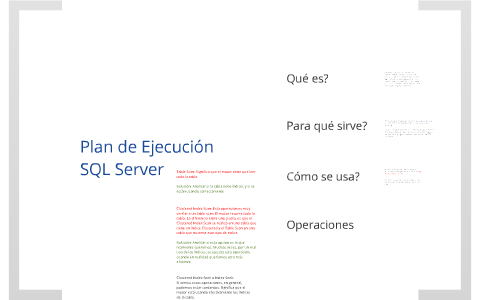 Plan de Ejecución SQL Server by Hans Antolinez on Prezi