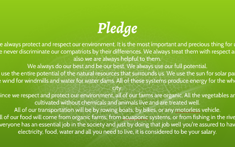 1. We always protect and respect our environment. It is the by anais ...