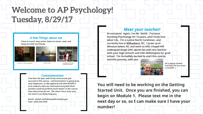 First Day - Welcome to AP Psychology! by Daniel Smith on Prezi