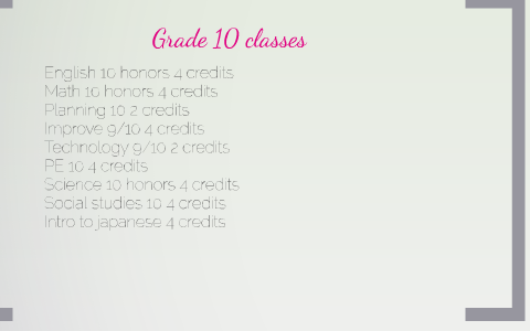 Grade 10 classes by Rosa O'Brien on Prezi