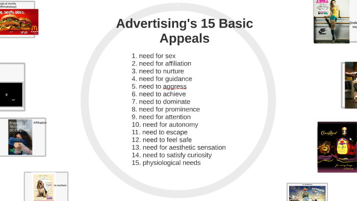 Advertising's 15 Basic Appeals by Maria Romasco Moore on Prezi