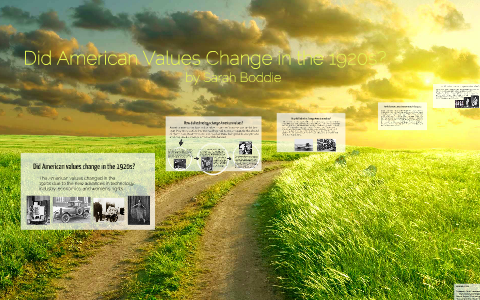 Did American Values Change in the 1920s? by Sarah Boddie on Prezi