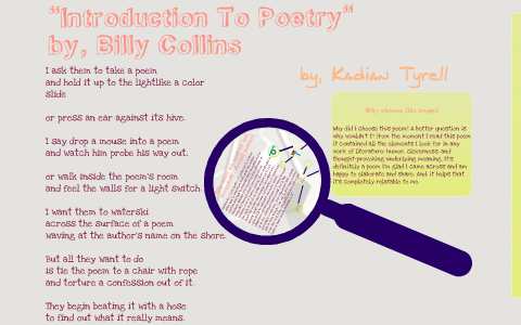 Analysis to the Introduction of poetry by Billy Collins by Kadian ...