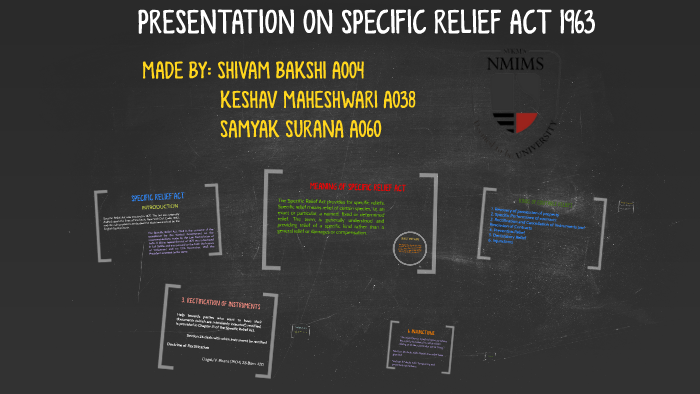 PRESENTATION ON SPECIFIC RELIEF ACT 1963 by keshav maheshwari on Prezi