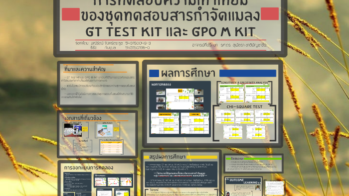 การทดสอบความเห็นพ้องของชุดทดสอบสารกำจัดแมลง GT test kit และ by DallaS ...