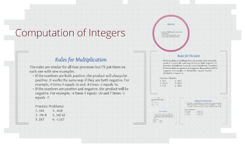 Computation of Integers by S M on Prezi