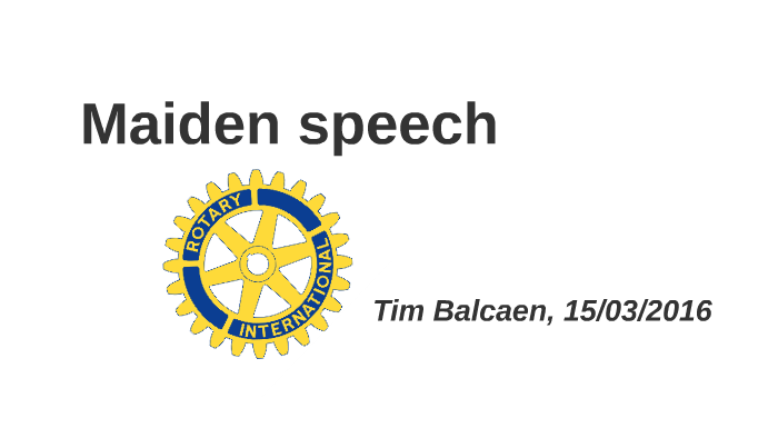 Maiden speech by Tim Balcaen on Prezi