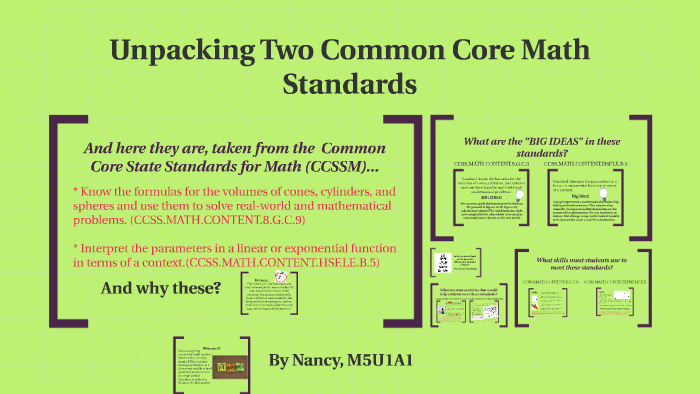 Unpacking Two Common Core Math Standards by Nancy Steedle on Prezi